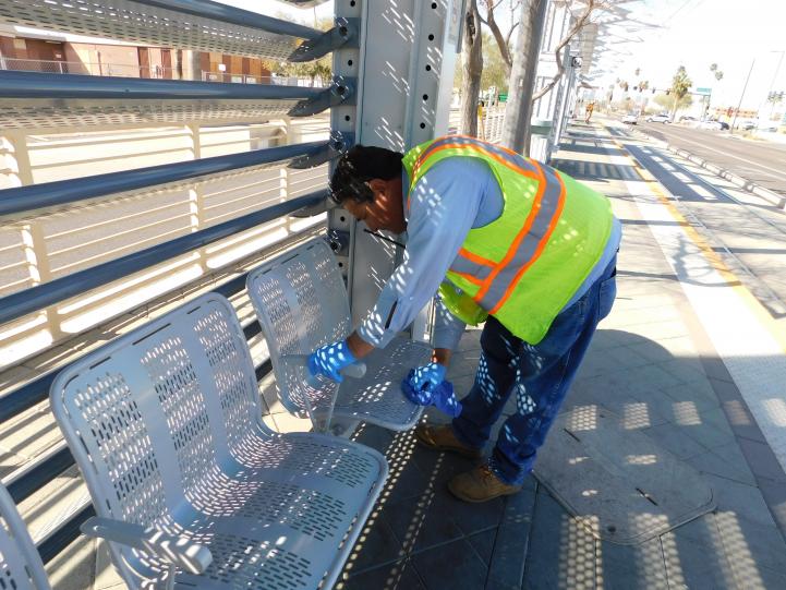 Valley Metro cleaning crews hard at work
