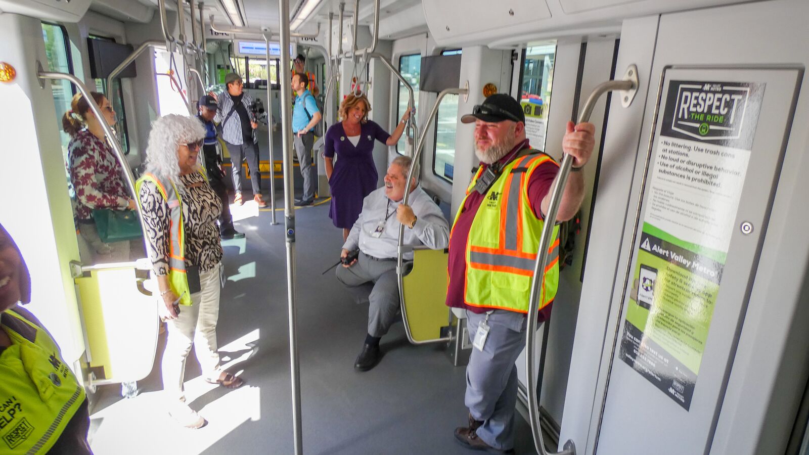 People riding Streetcar