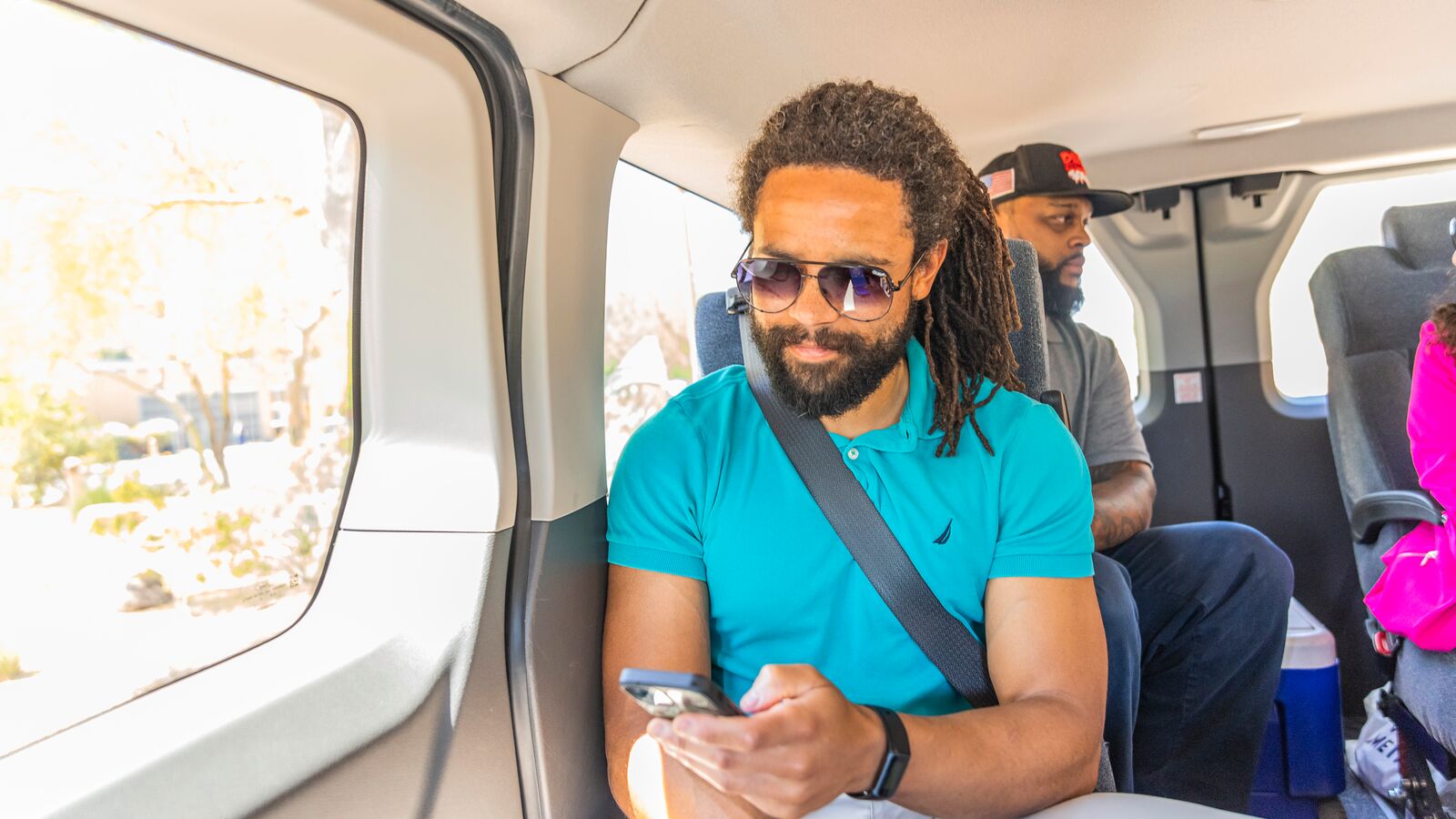 A rider reviewing his fare purchase using mobile fare