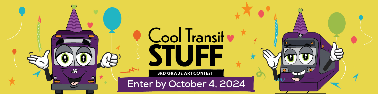 Cool Transit STUFF 3rd grade art contest. Enter by October 4, 2024