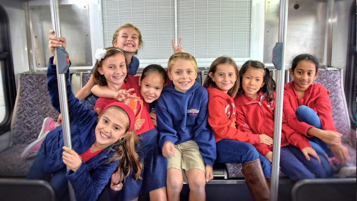 Kids on Valley Metro bus