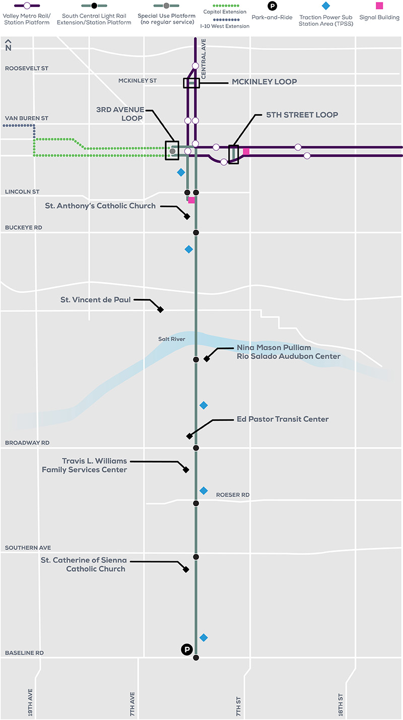 South Central Downtown Hub map